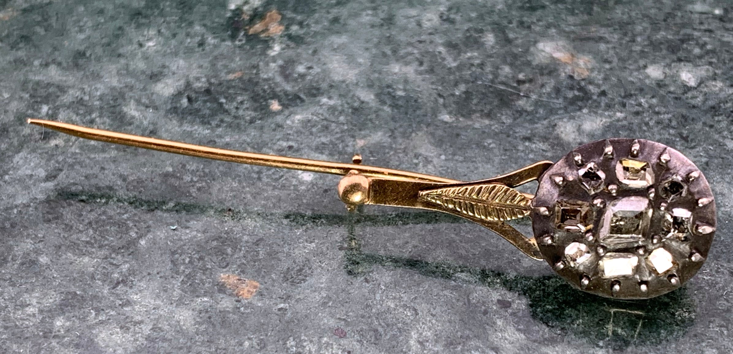 Antique 18K, Silver & Diamond Halley's Comet Stick Pin Brooch – The ...